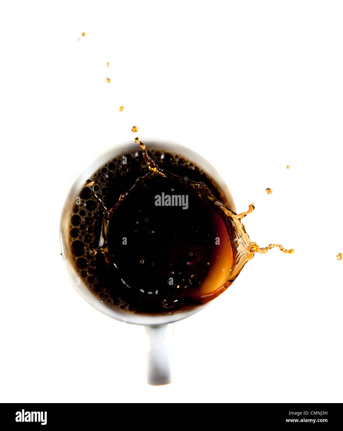 White Coffee Mug with Coffee Splash Stock Photo - Alamy