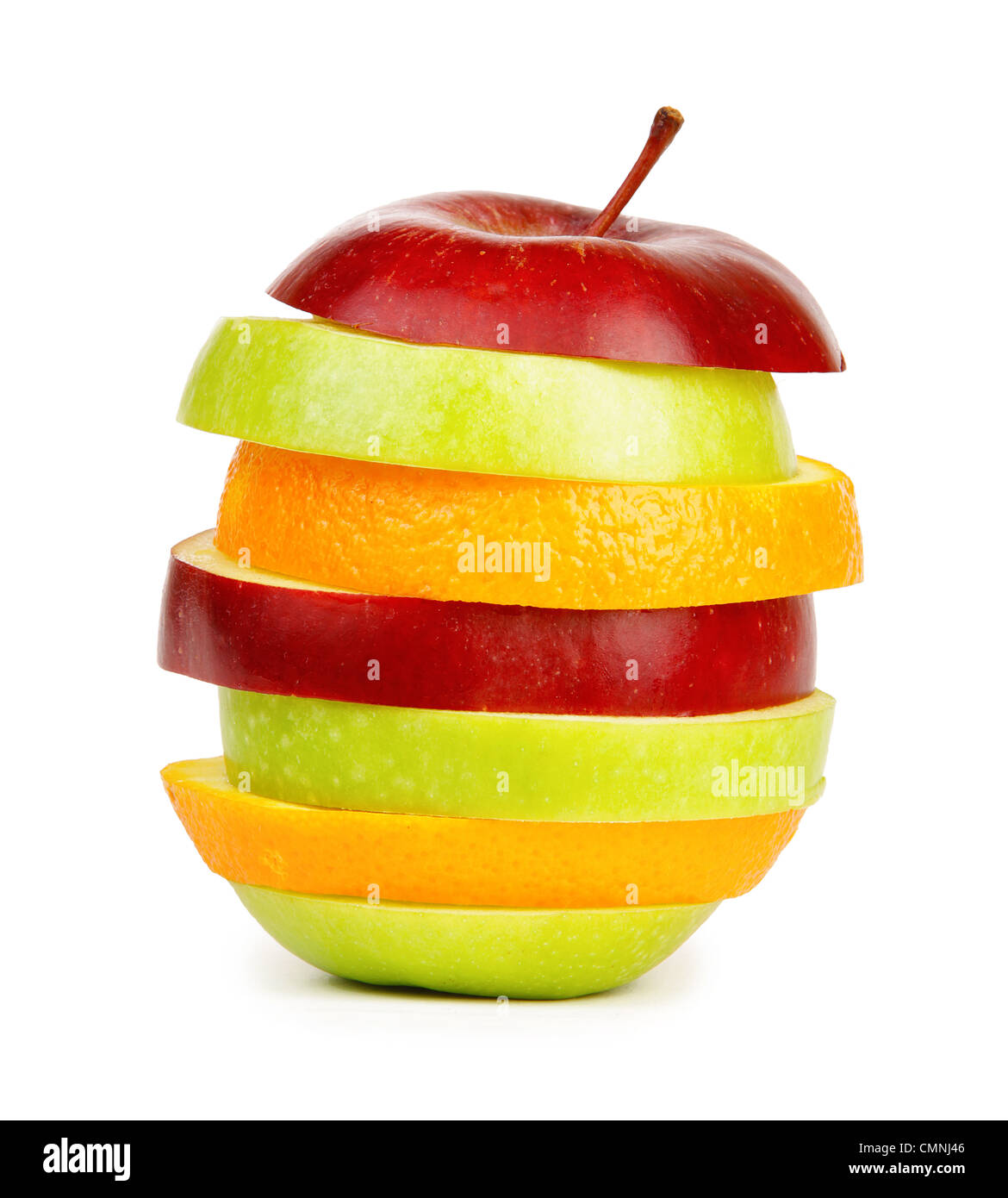 Fresh sliced fruit isolated on white Stock Photo - Alamy