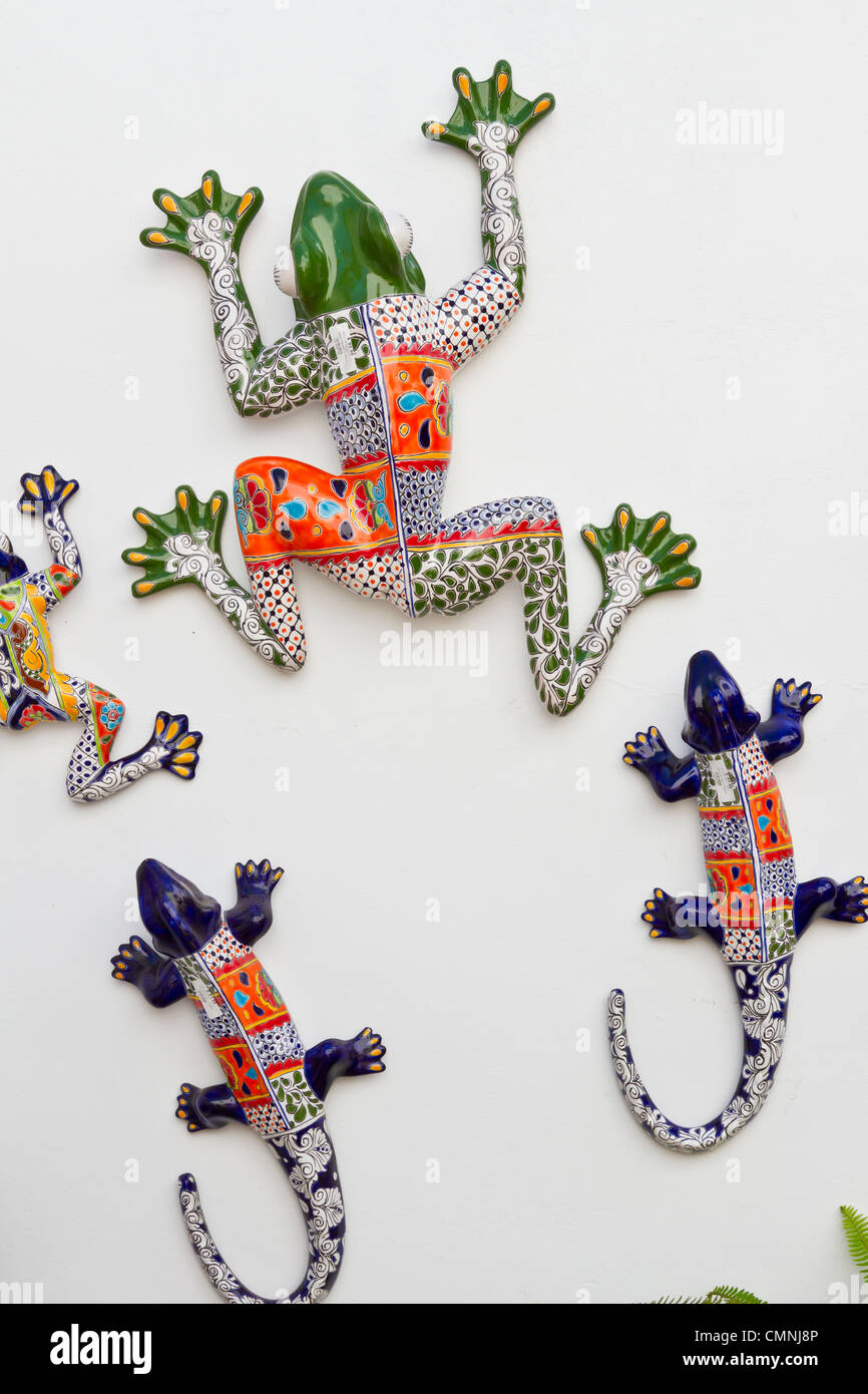 Ornamental frogs for sale at a market in historic St. Augustine ...