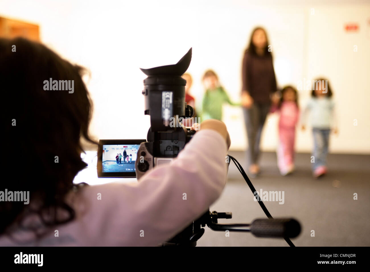 Young people learning to film with London Creative Partnership Stock ...