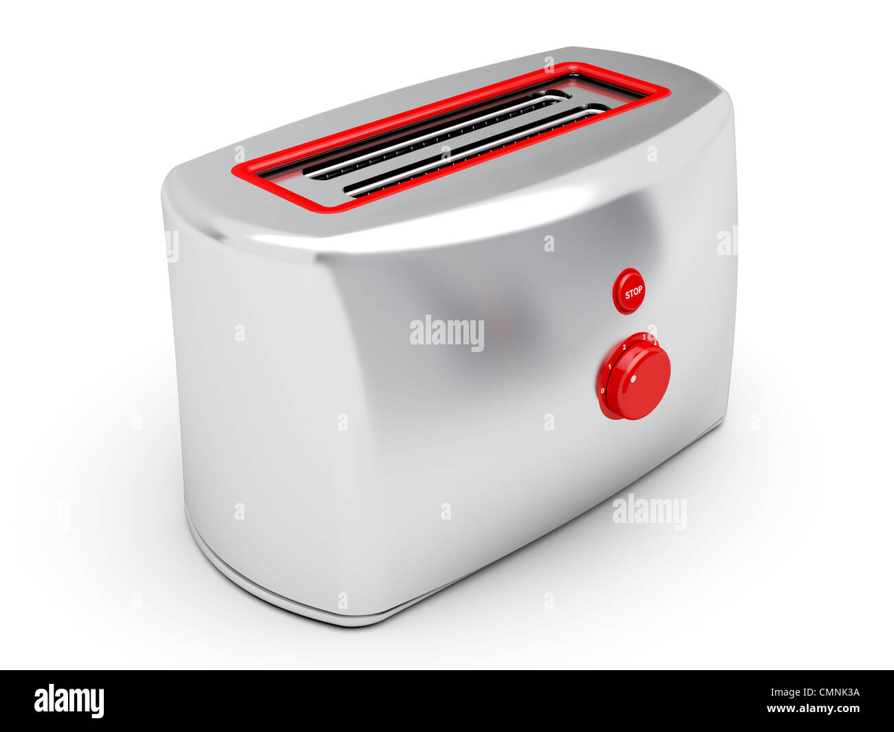 Metal toaster on white background Stock Photo - Alamy