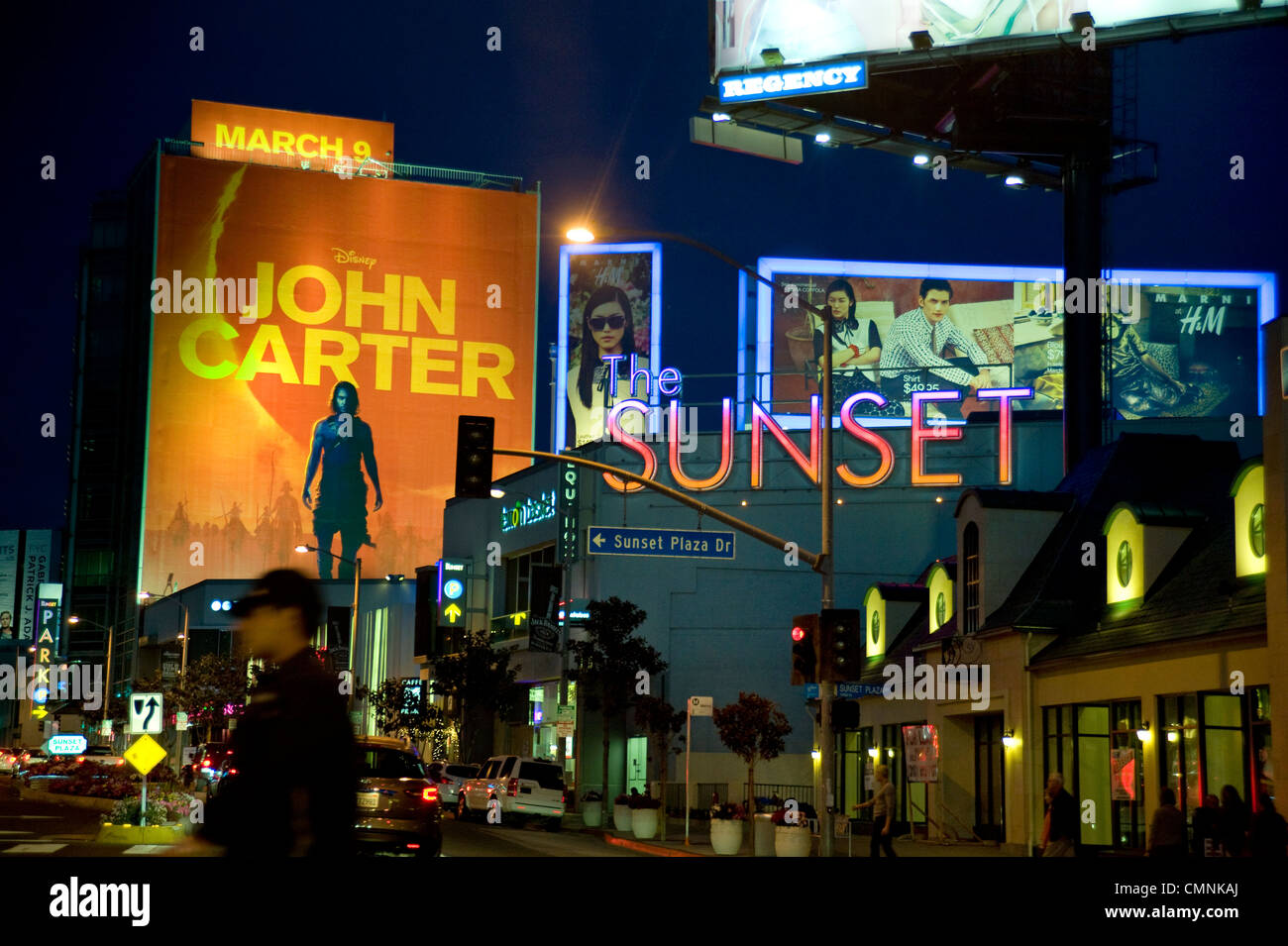 The Sunset Strip at night Stock Photo - Alamy