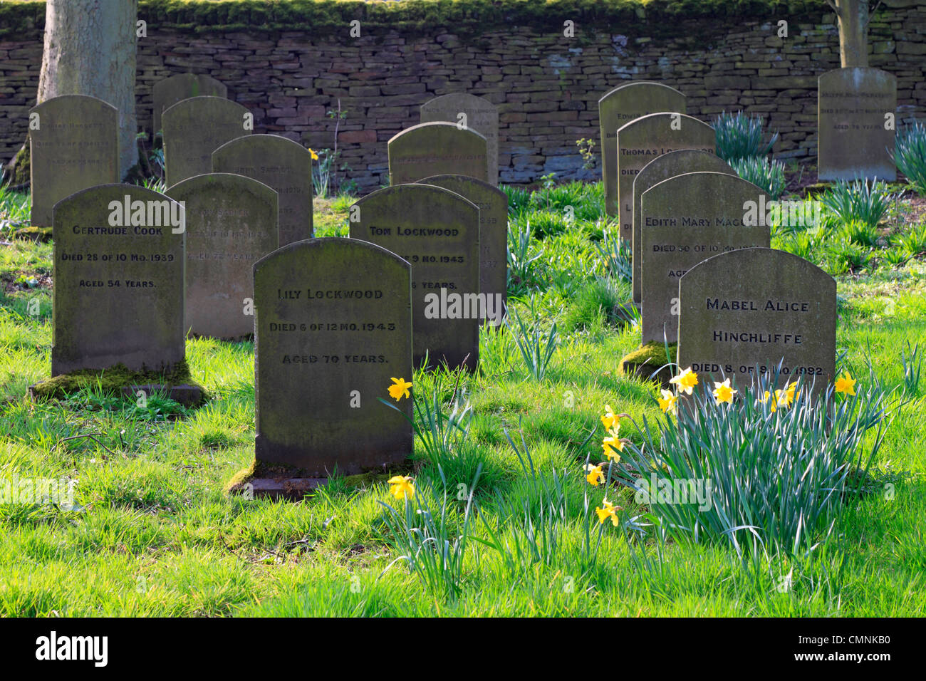 Gravestones in the Quaker cemetery at Quaker Bottom, High Flatts ...