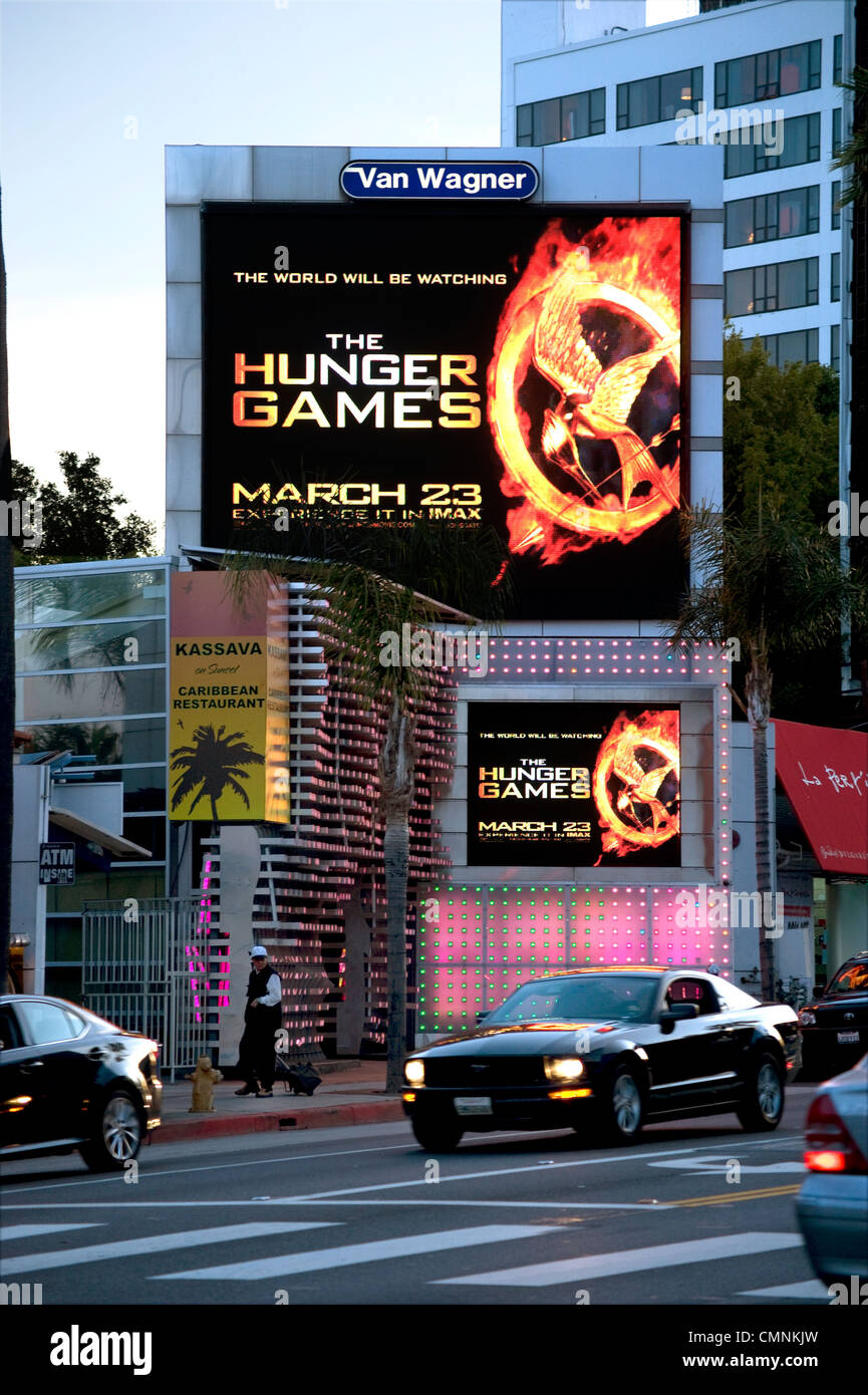 Electronic Billboard advertising The Hunger Games on the Sunset Strip ...