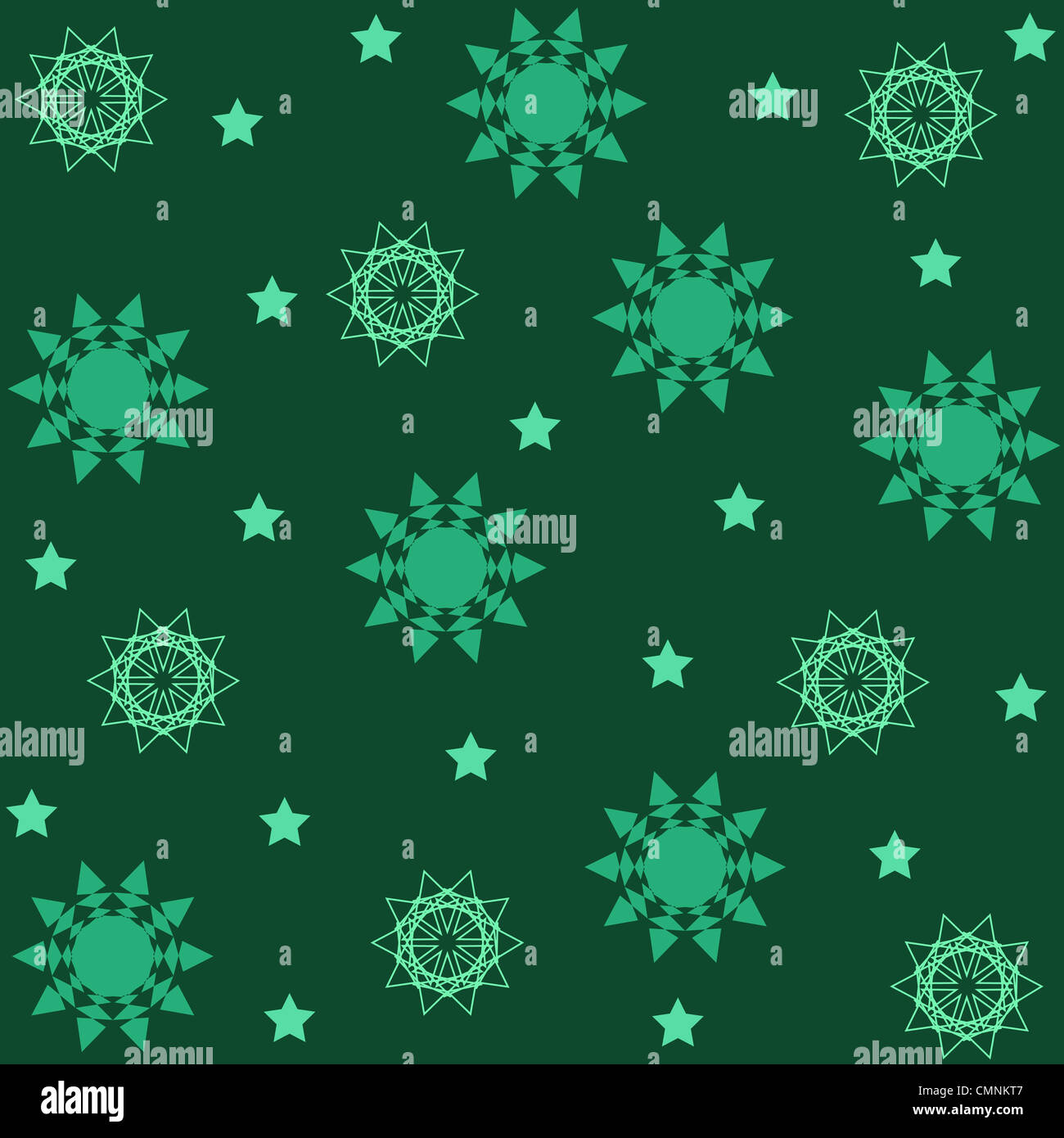 Artistic stars pattern in green Stock Photo - Alamy