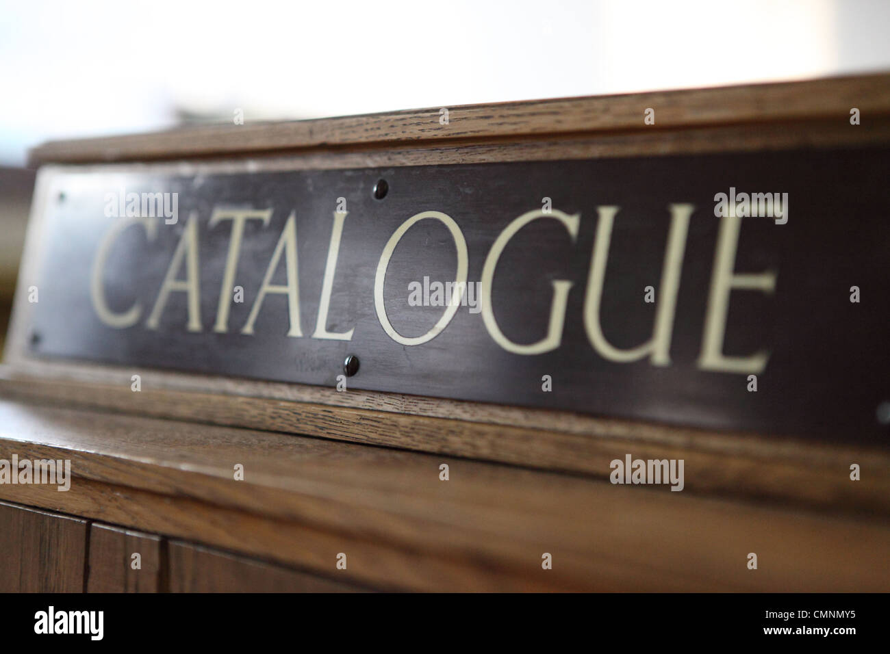 Catalogue sign Sheffield Central Library, England Stock Photo - Alamy