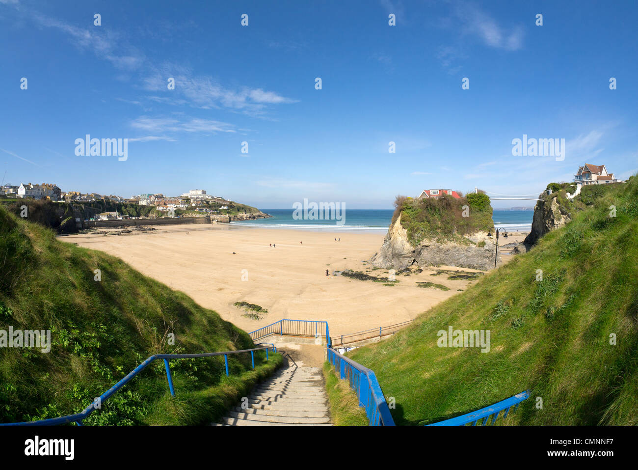 Towan beach newquay steps stairs hi-res stock photography and images ...