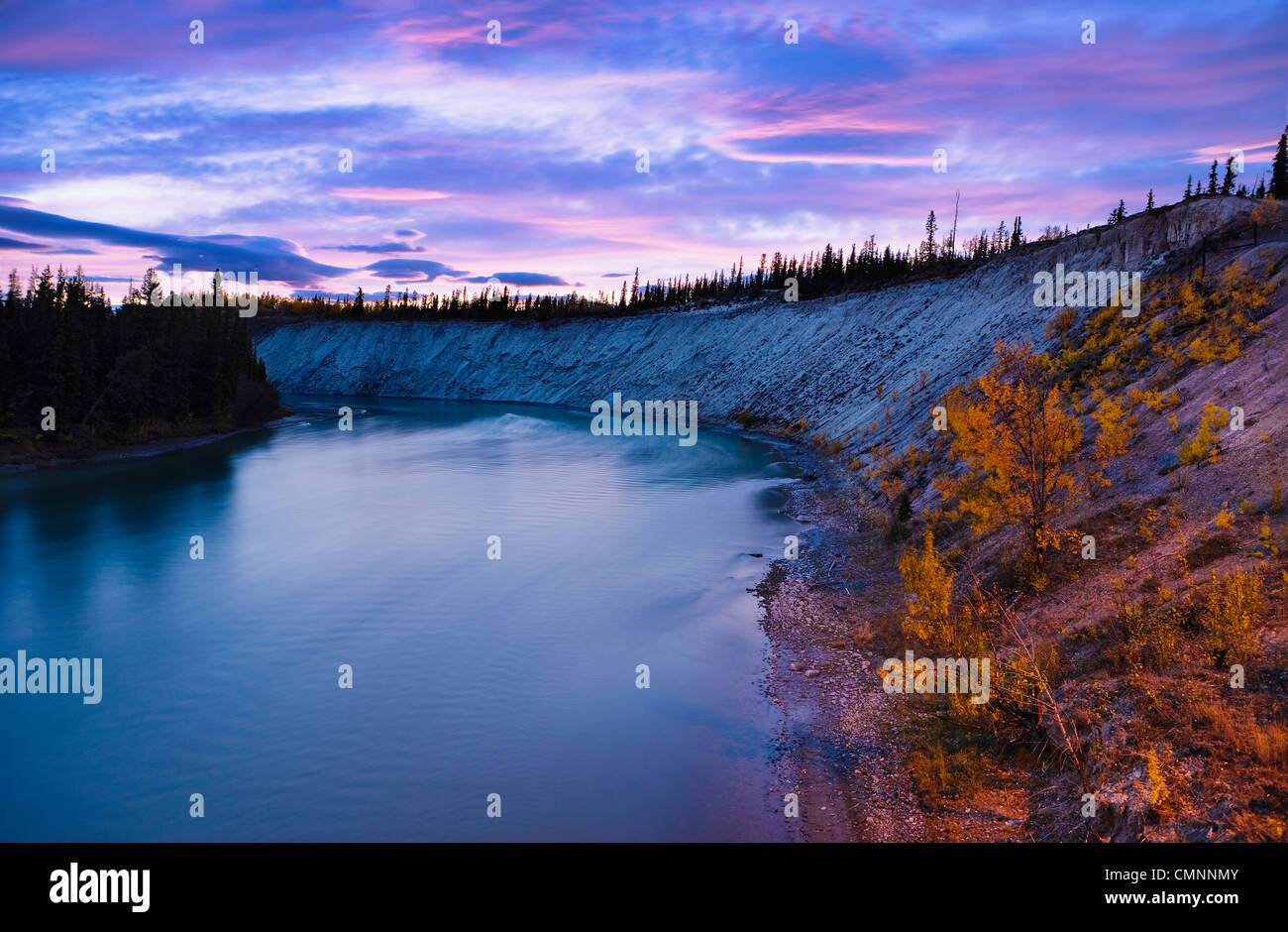 Takhini River across Klondike Highway near Whitehorse, Yukon Stock Photo - Alamy