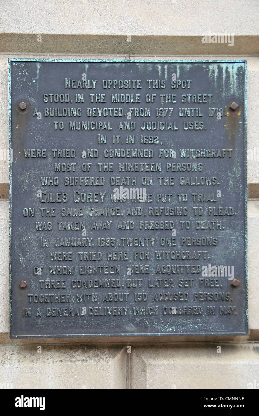 Memorial plaque marking the approximate location of the building where ...