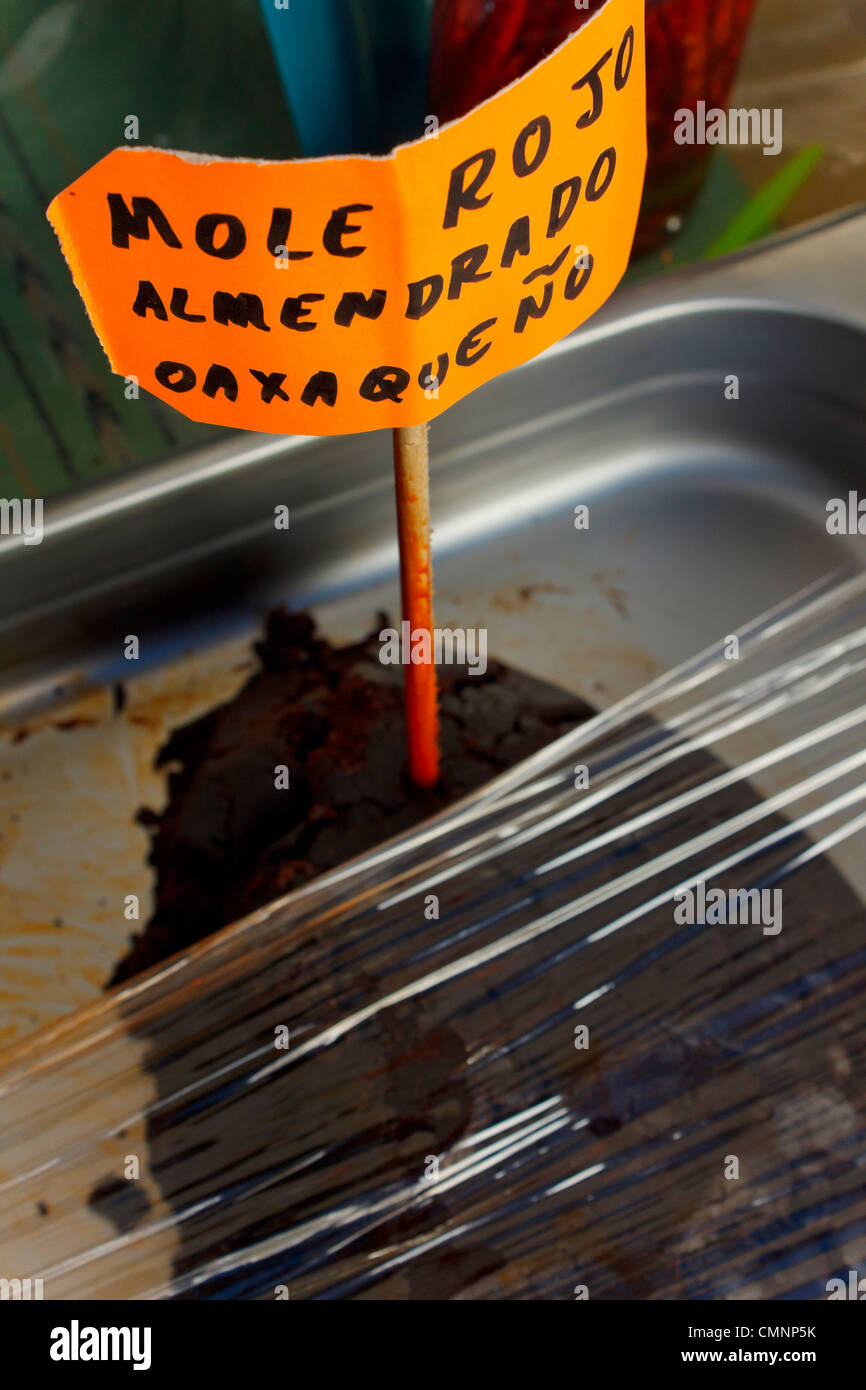 Traditional Mexican mole for sale in outdoor market Stock Photo - Alamy