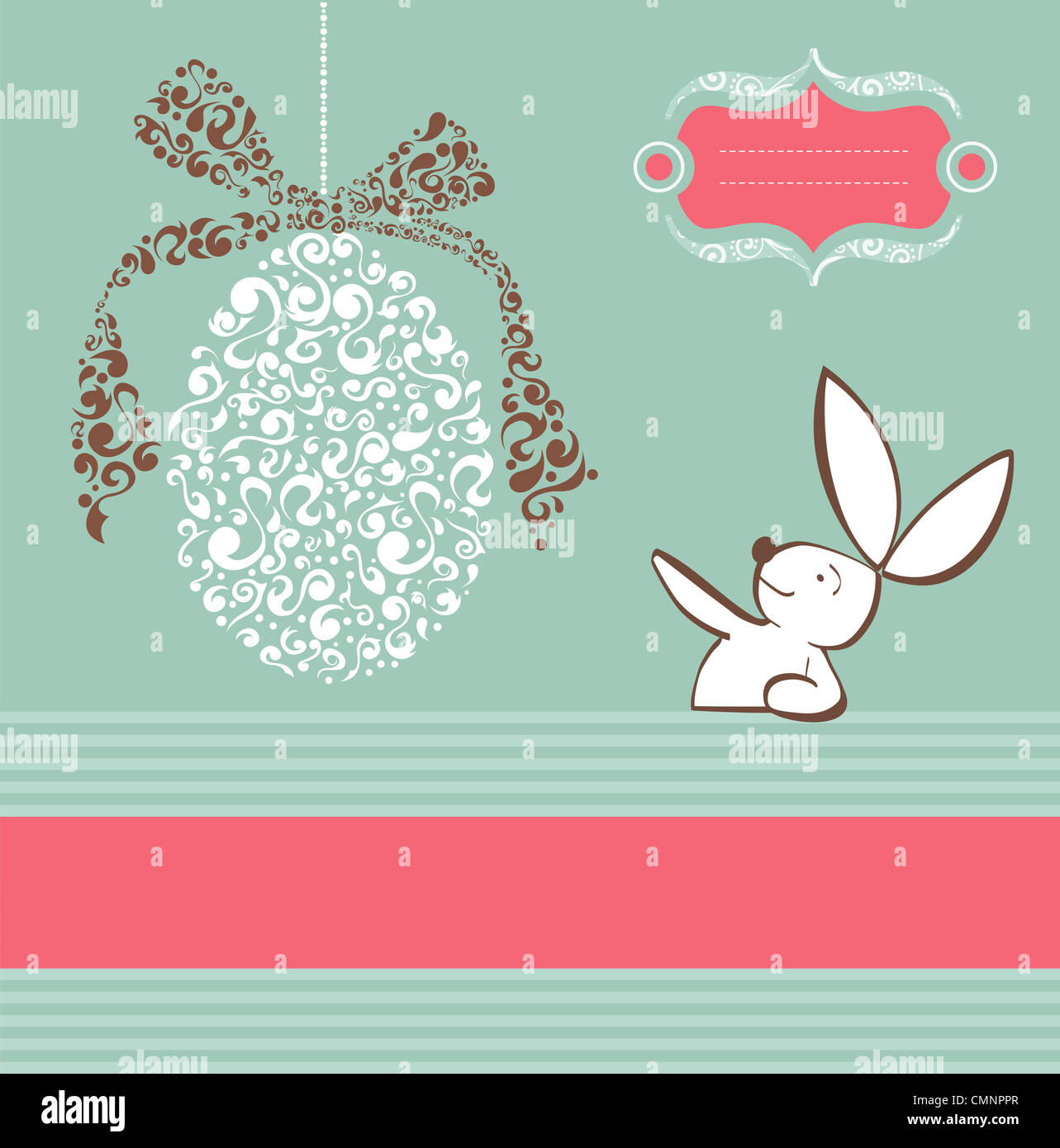 Easter egg in tribal style and rabbit background. Vector file layered ...
