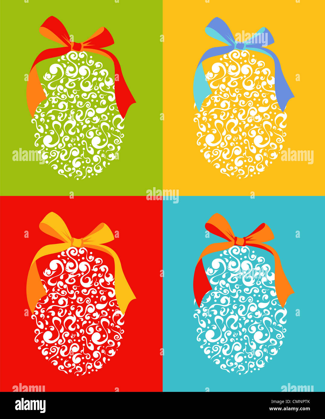 Easter eggs in tribal style set background. Vector file layered for ...