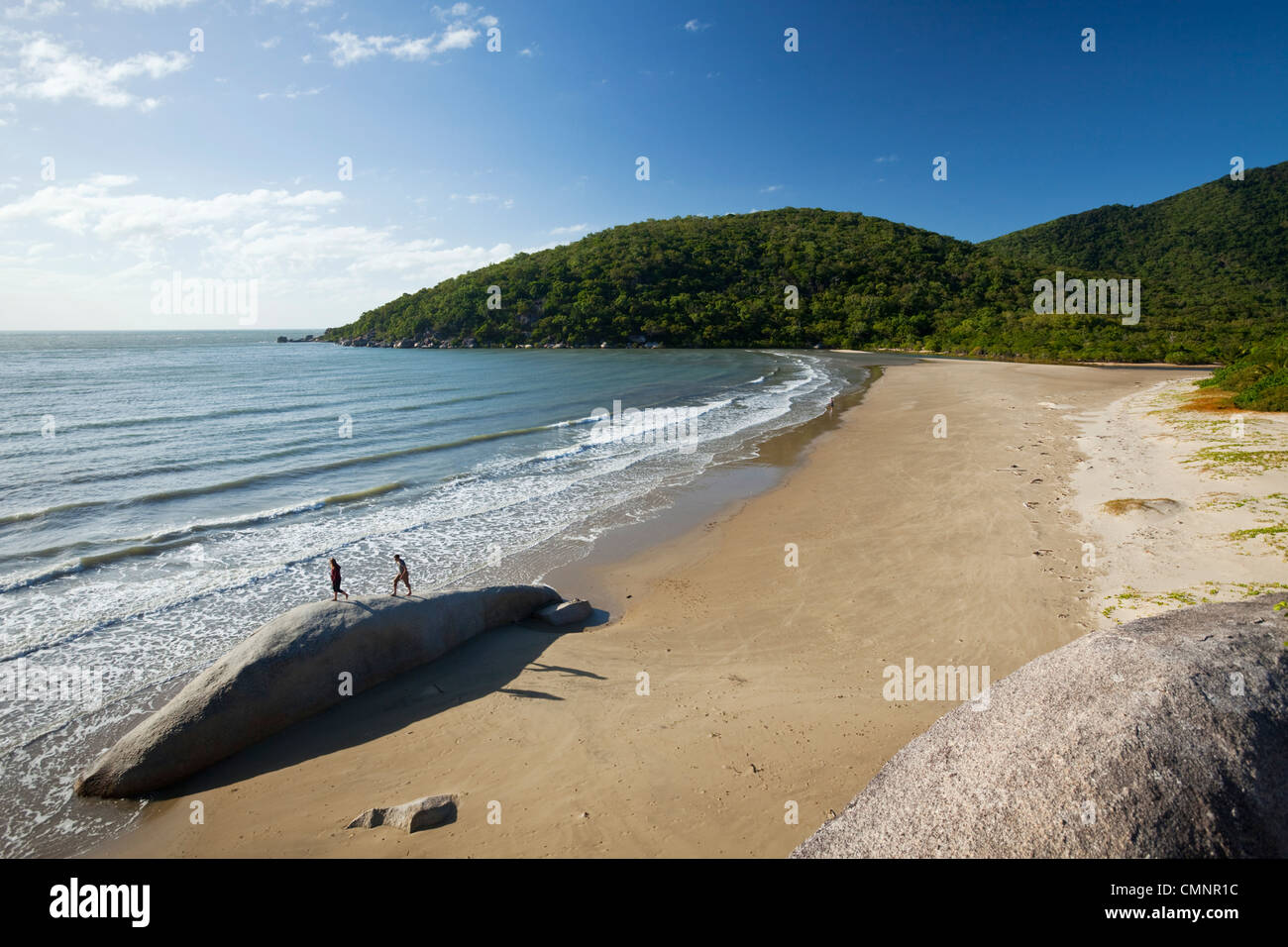 Hikers on the beach at Cherry Tree Bay. Cooktown, Queensland, Australia ...