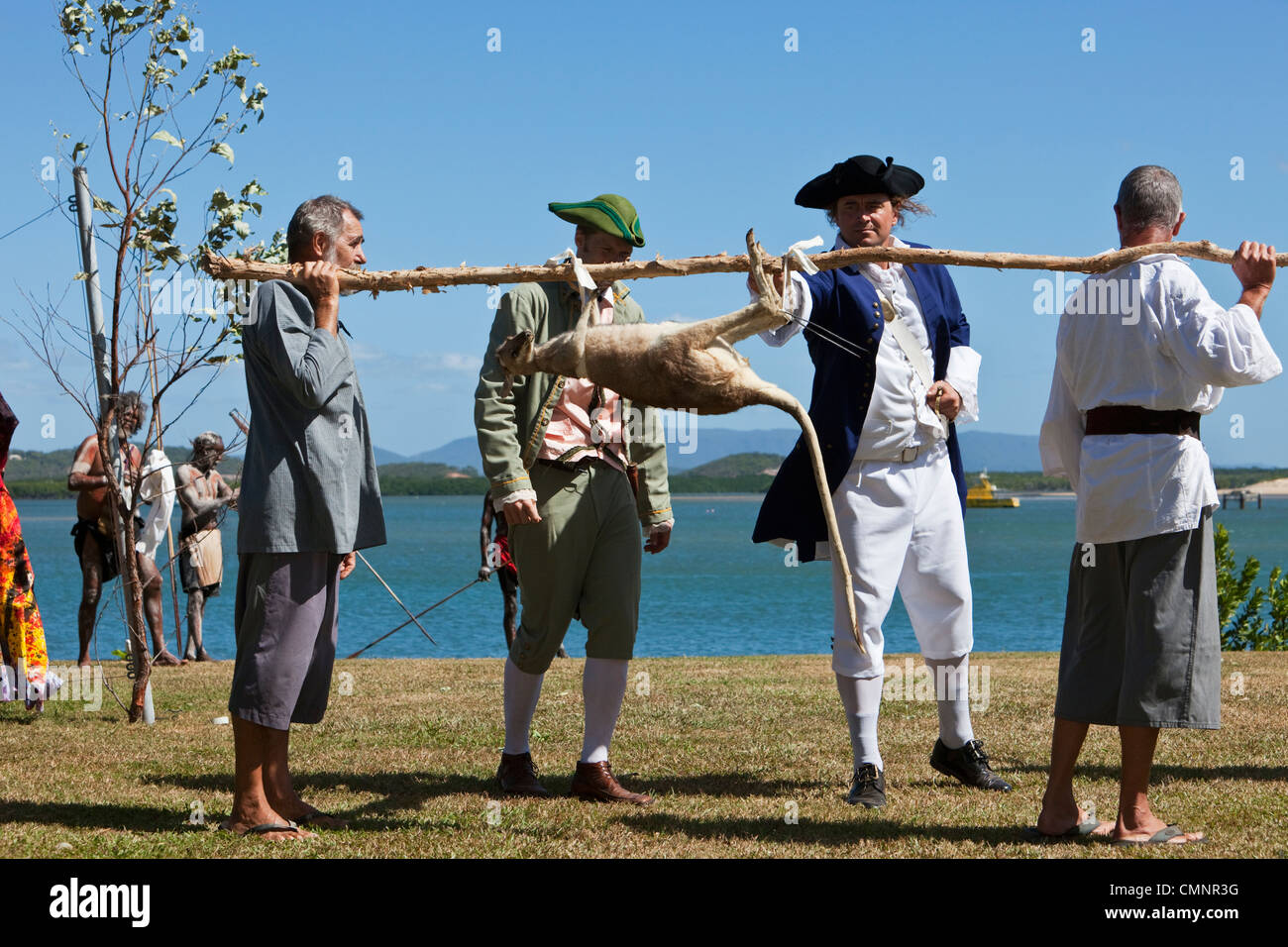 Re-enactment of Captain Cook's landing at Cooktown. Cooktown ...