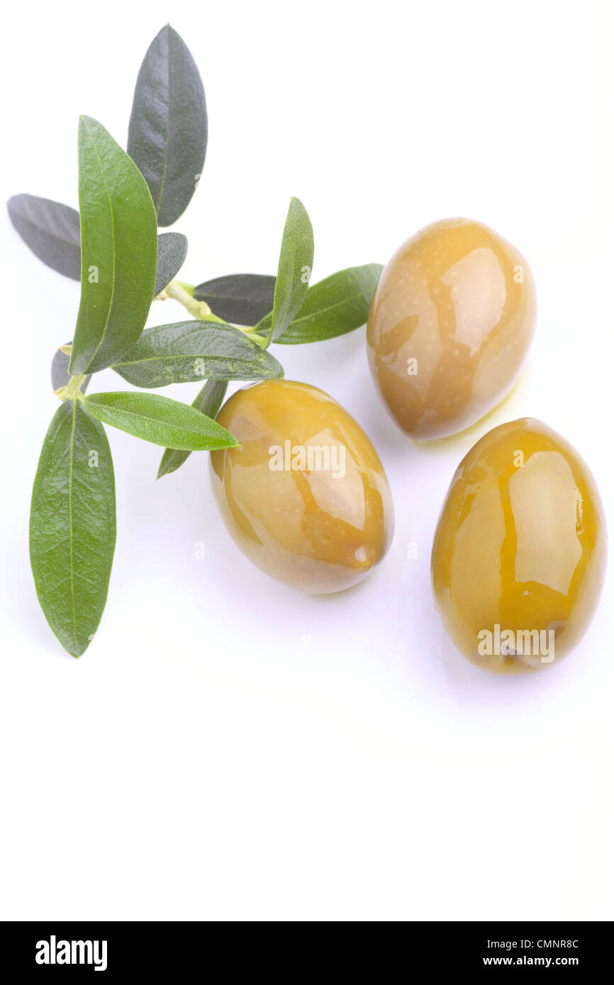 Olives on white hi-res stock photography and images - Alamy