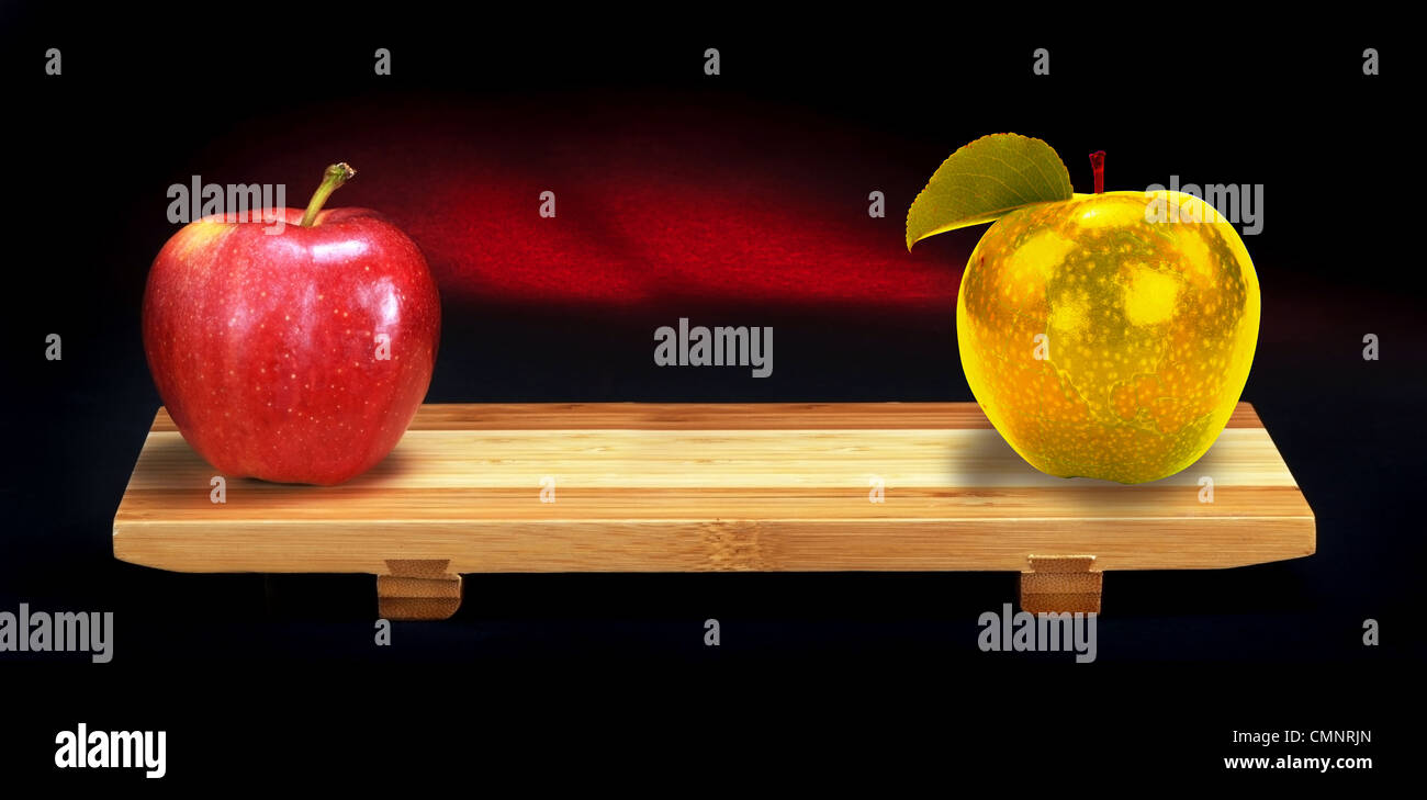 Red and Golden Apples Stock Photo - Alamy