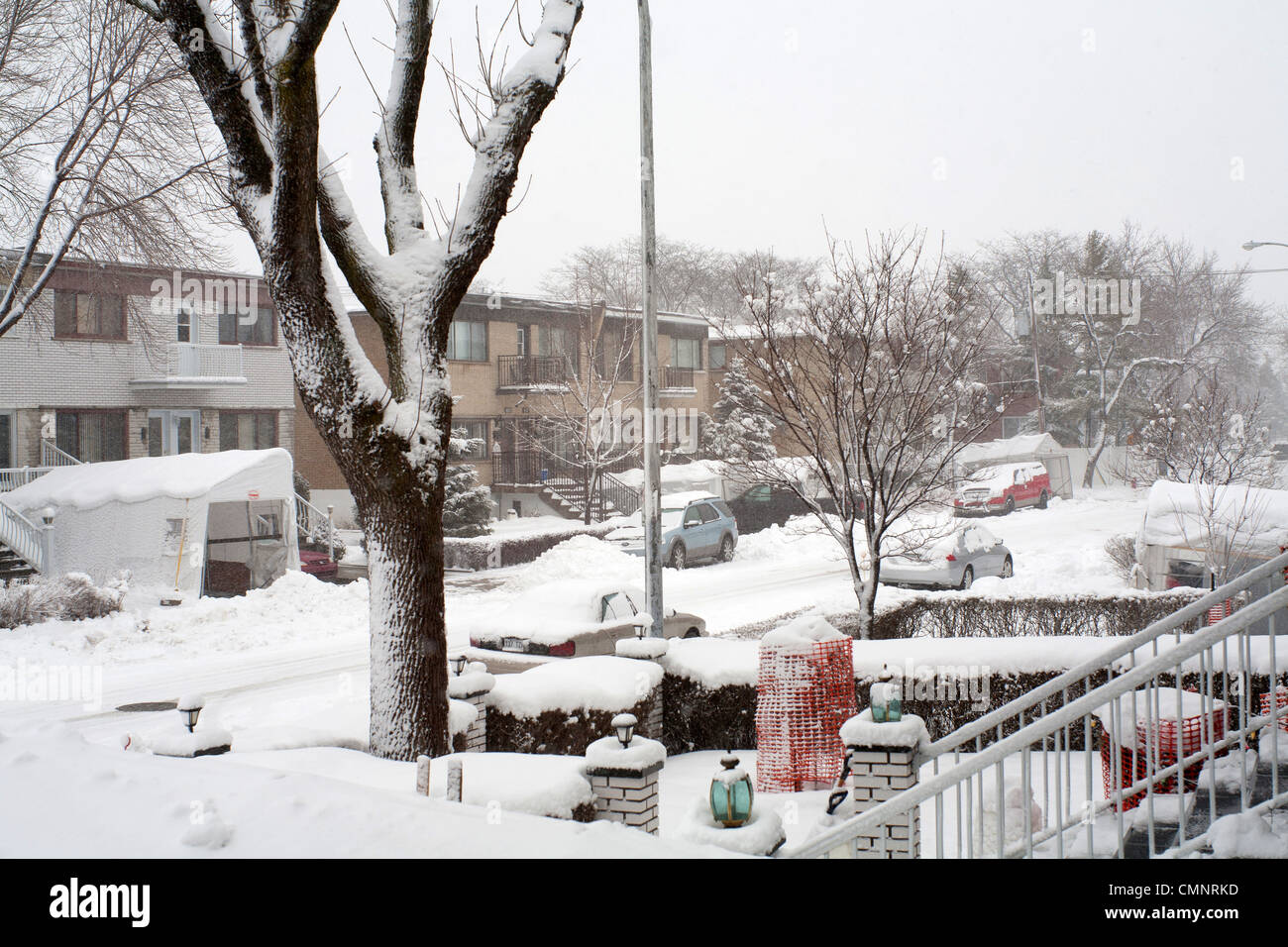 Montreal after a snow storm, Quebec, Canada Stock Photo - Alamy