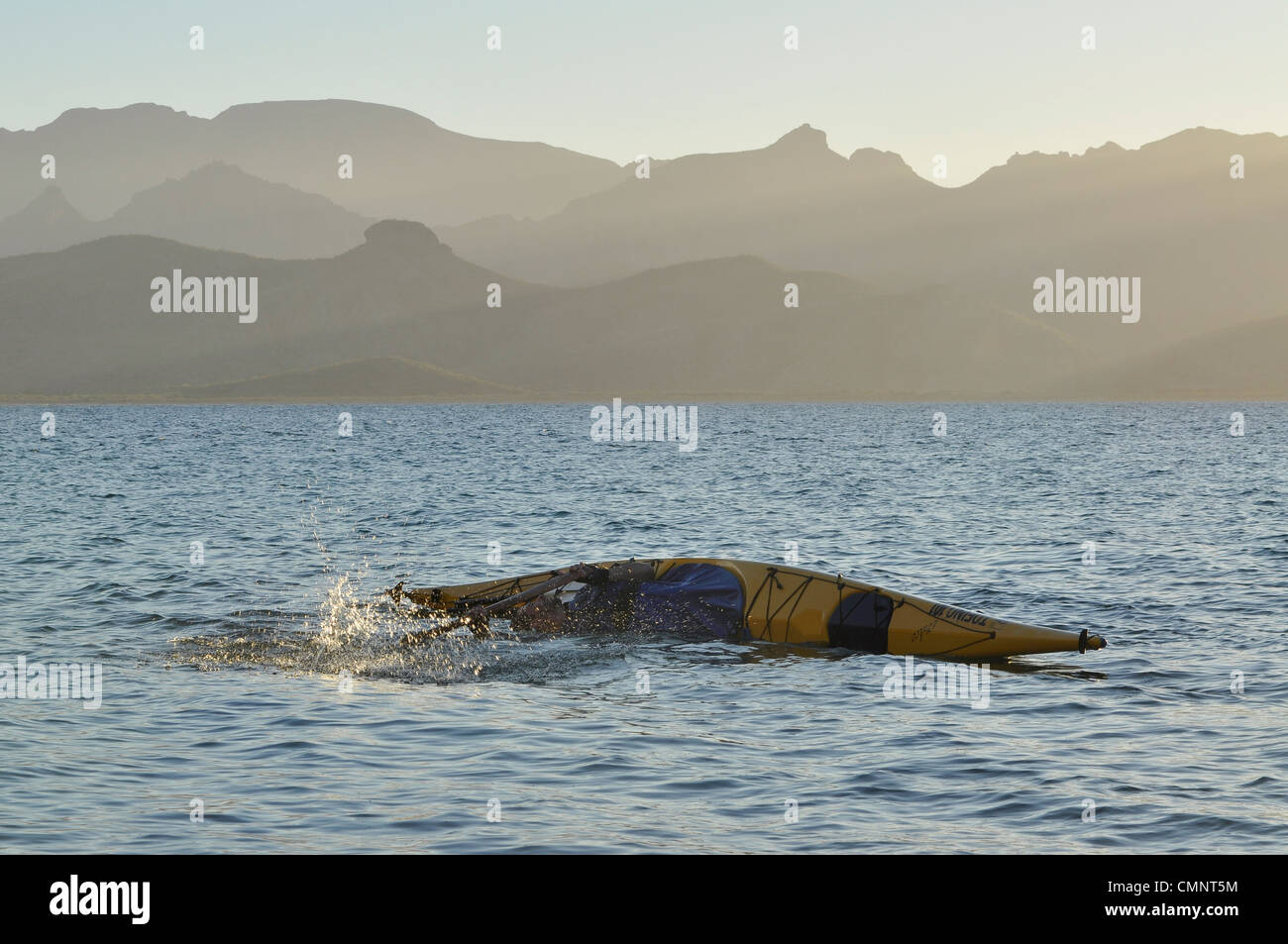 Rolling a sea kayak in the Sea of Cortez, Loreto Bay National Park ...