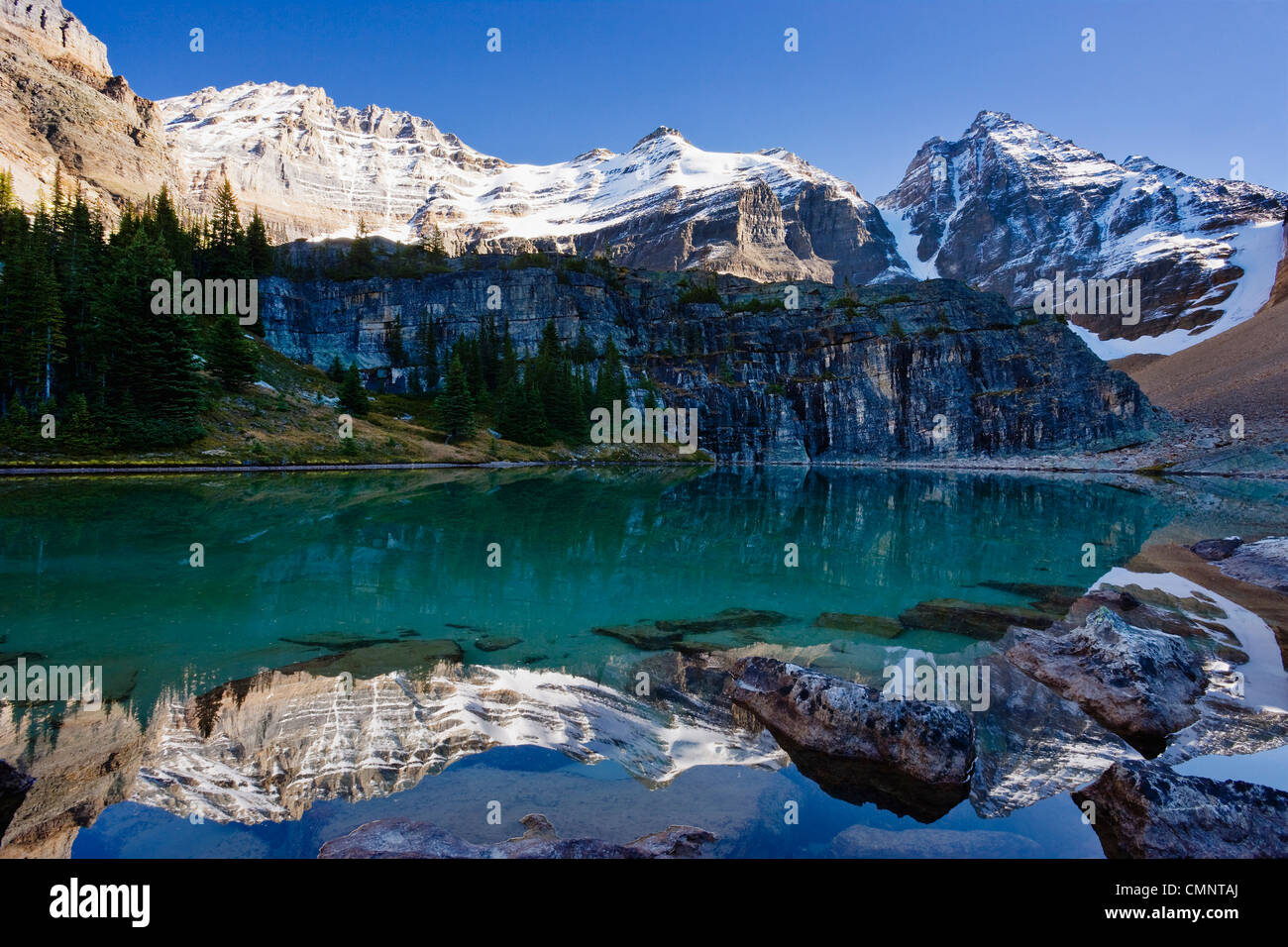 Lake Lefroy and Mountains, Yoho National Park, British Columbia Stock ...