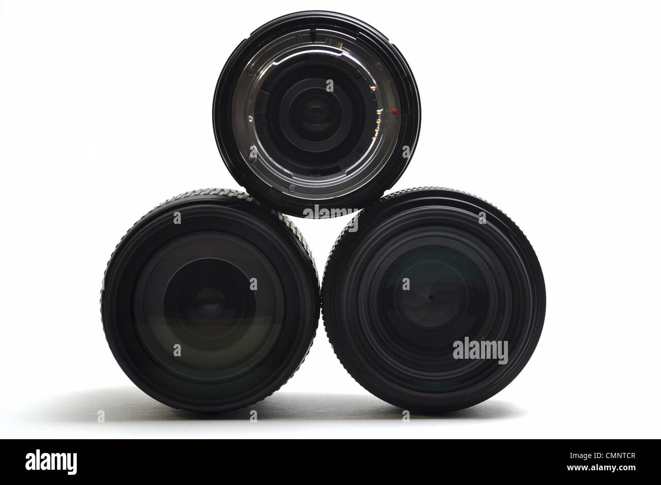 Camera lens on white background Stock Photo - Alamy