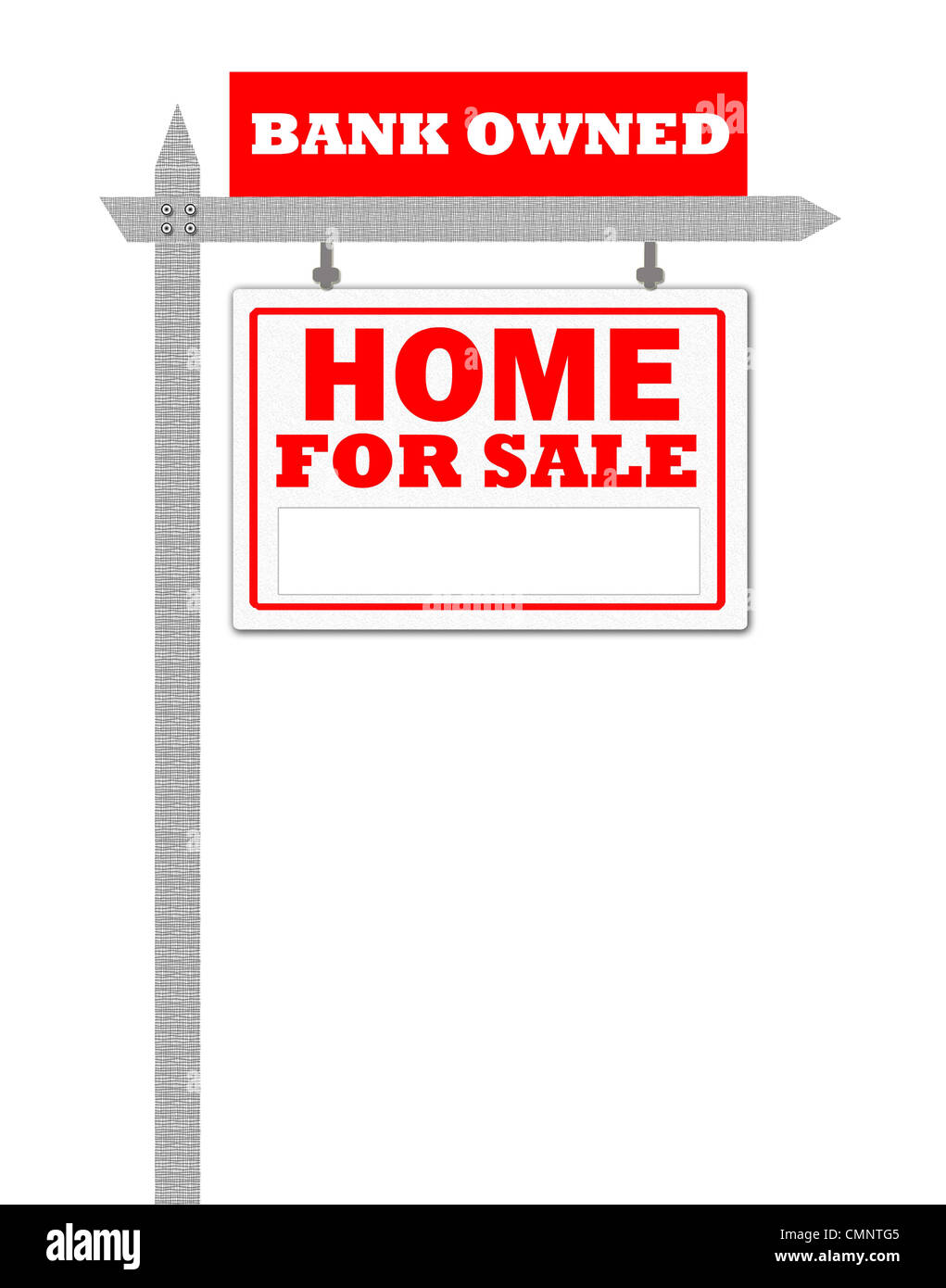 Real Estate home for sale sign,bank owned Stock Photo - Alamy
