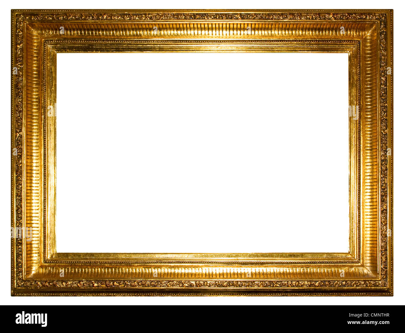 Golden photo frames (clipping path! Stock Photo - Alamy