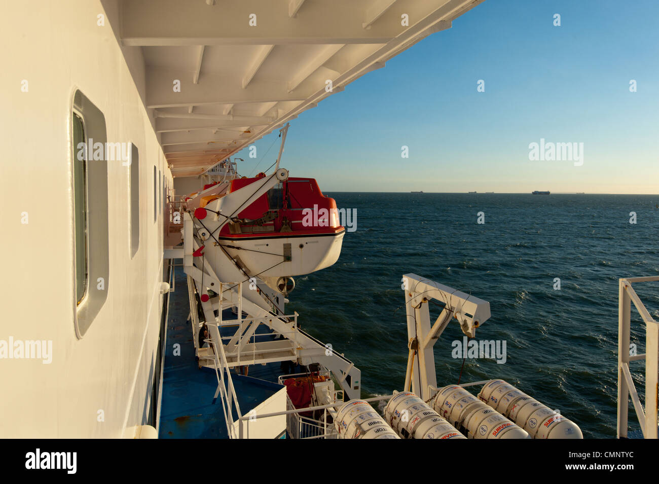 Life boat on a ship Stock Photo - Alamy