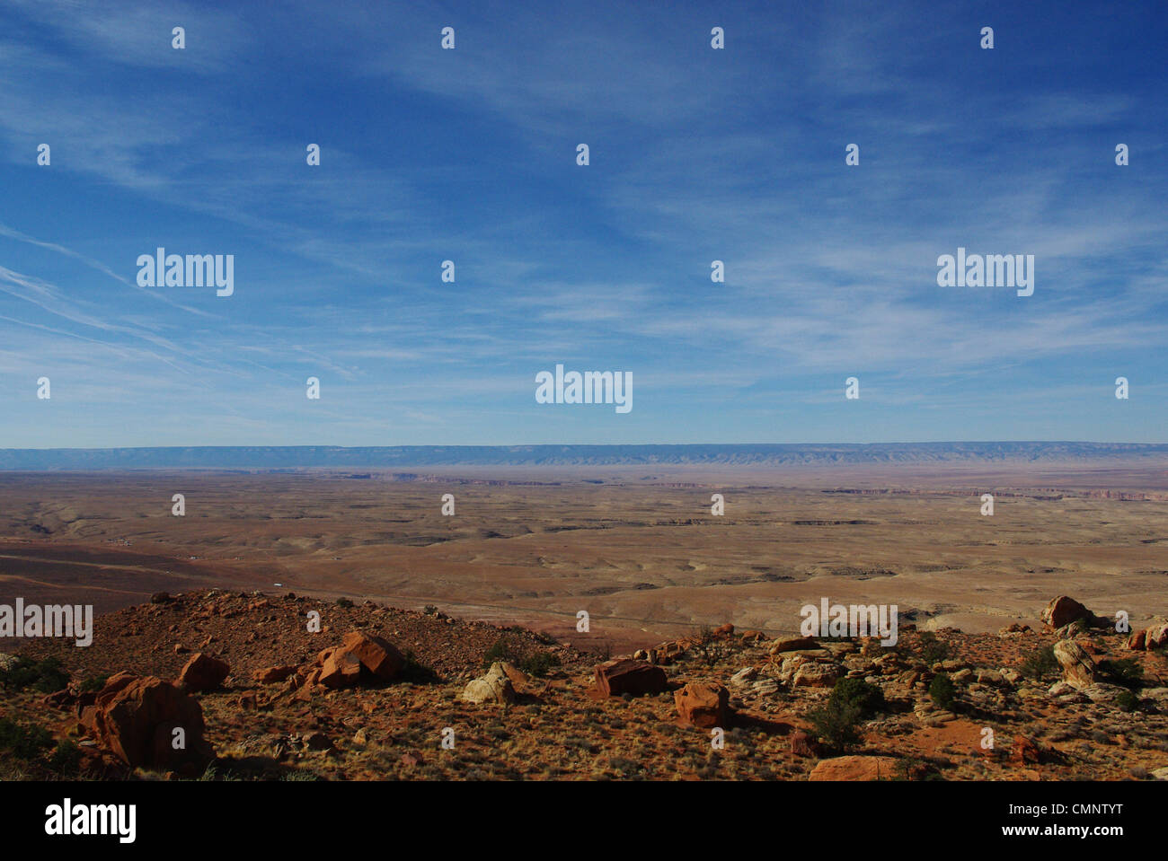 Rocks with wide and far high desert view, Arizona Stock Photo - Alamy