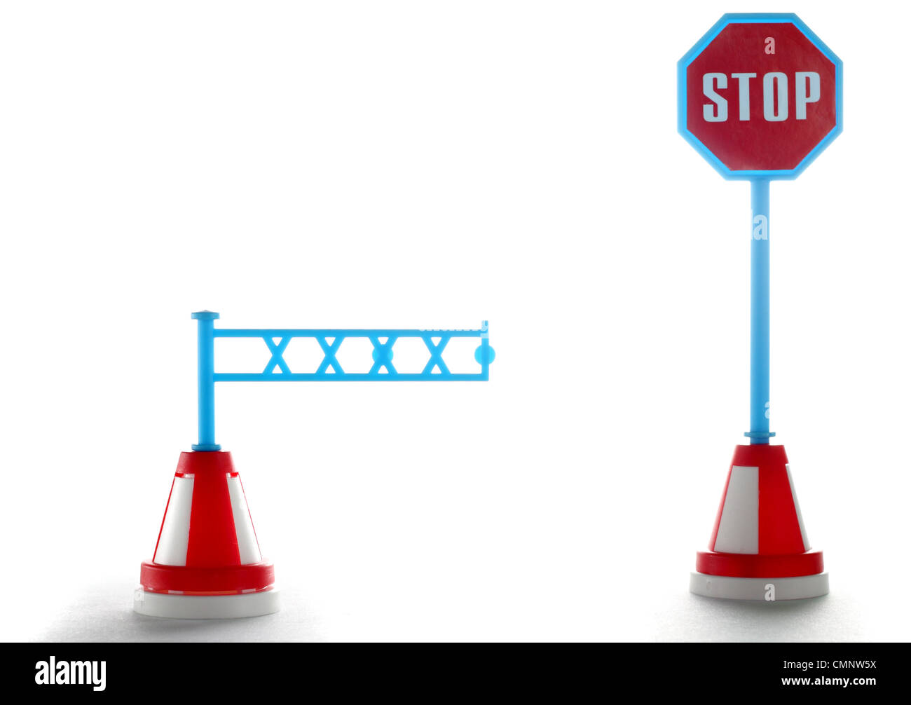 Danger not cross barrier sign hi-res stock photography and images - Alamy