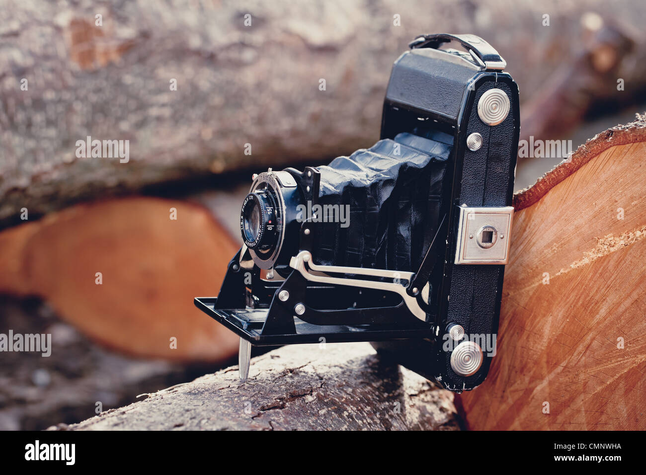 Beautiful old folding camera with a nice design Stock Photo - Alamy