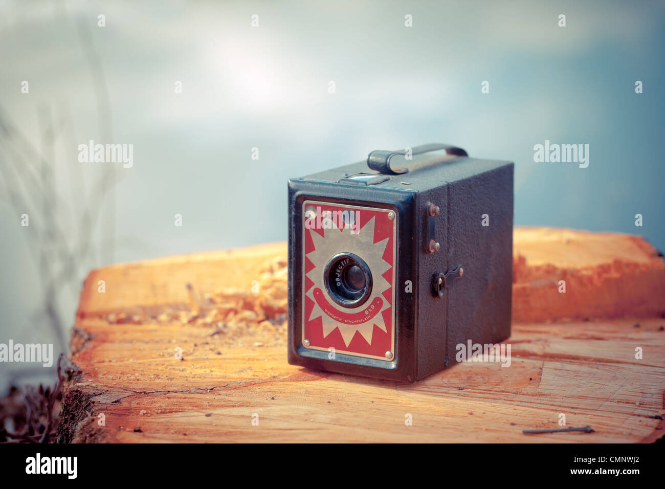 Old vintage box camera with a nice design Stock Photo - Alamy