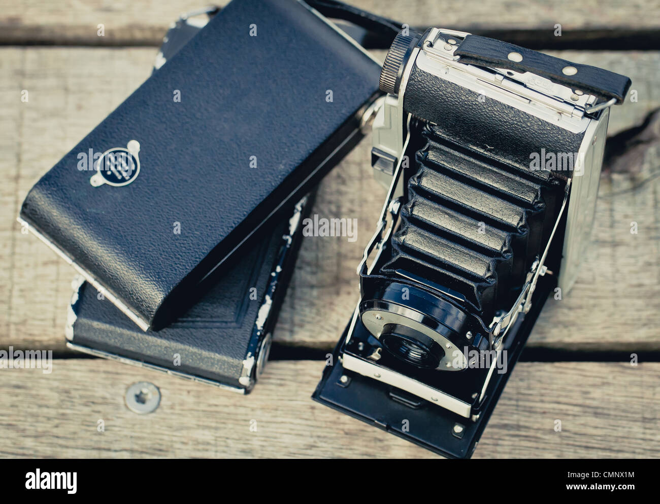Beautiful old folding camera with a nice design Stock Photo - Alamy