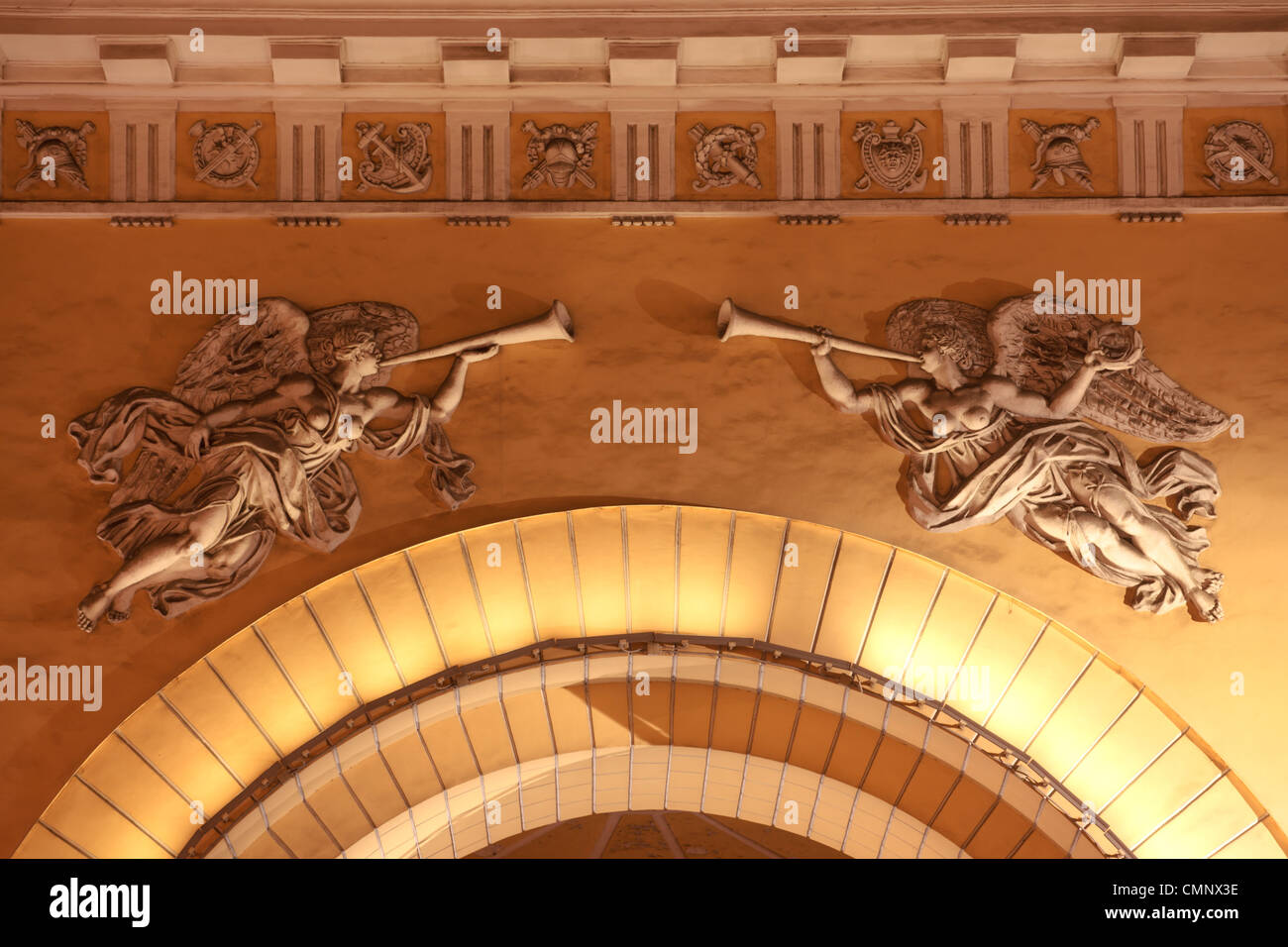 Bas relief soaring fame and allegorical bas relief hi-res stock ...