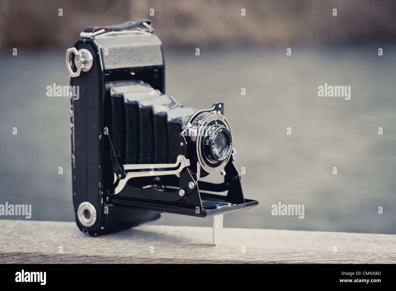 Beautiful old folding camera with a nice design Stock Photo - Alamy