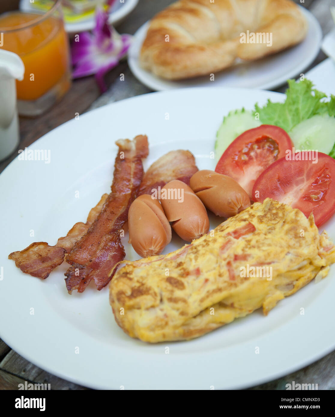 American breakfast, eggs, bacon, coffee Stock Photo - Alamy