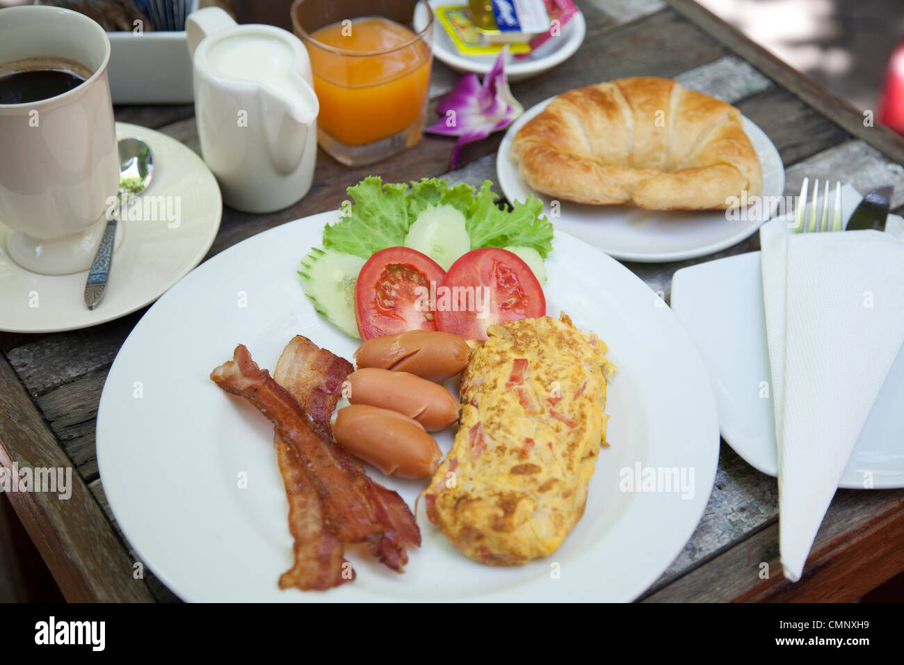 American breakfast, eggs, bacon, coffee Stock Photo - Alamy