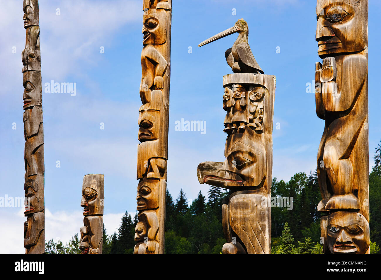 Totem Poles, Kitwanga, Northern British Columbia Stock Photo - Alamy