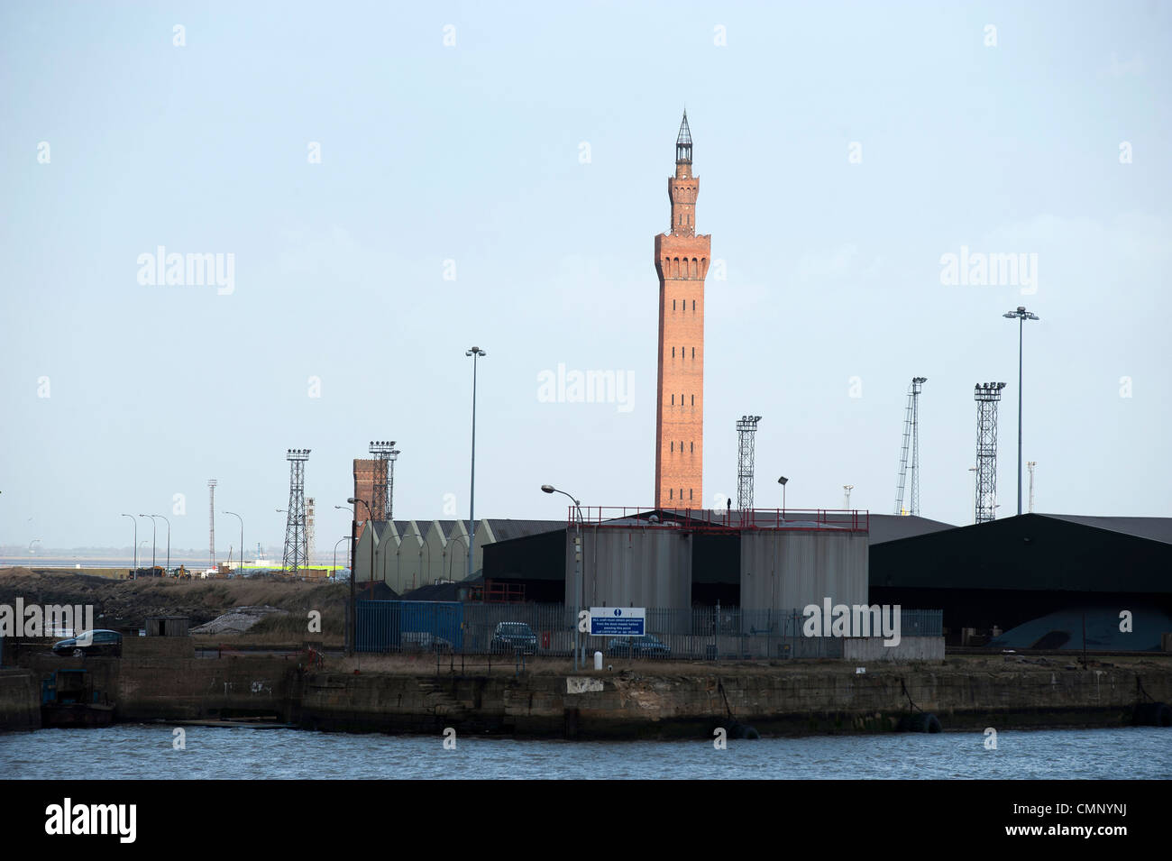 Grimsby Docks and Marina showing the dock tower in the background Stock ...