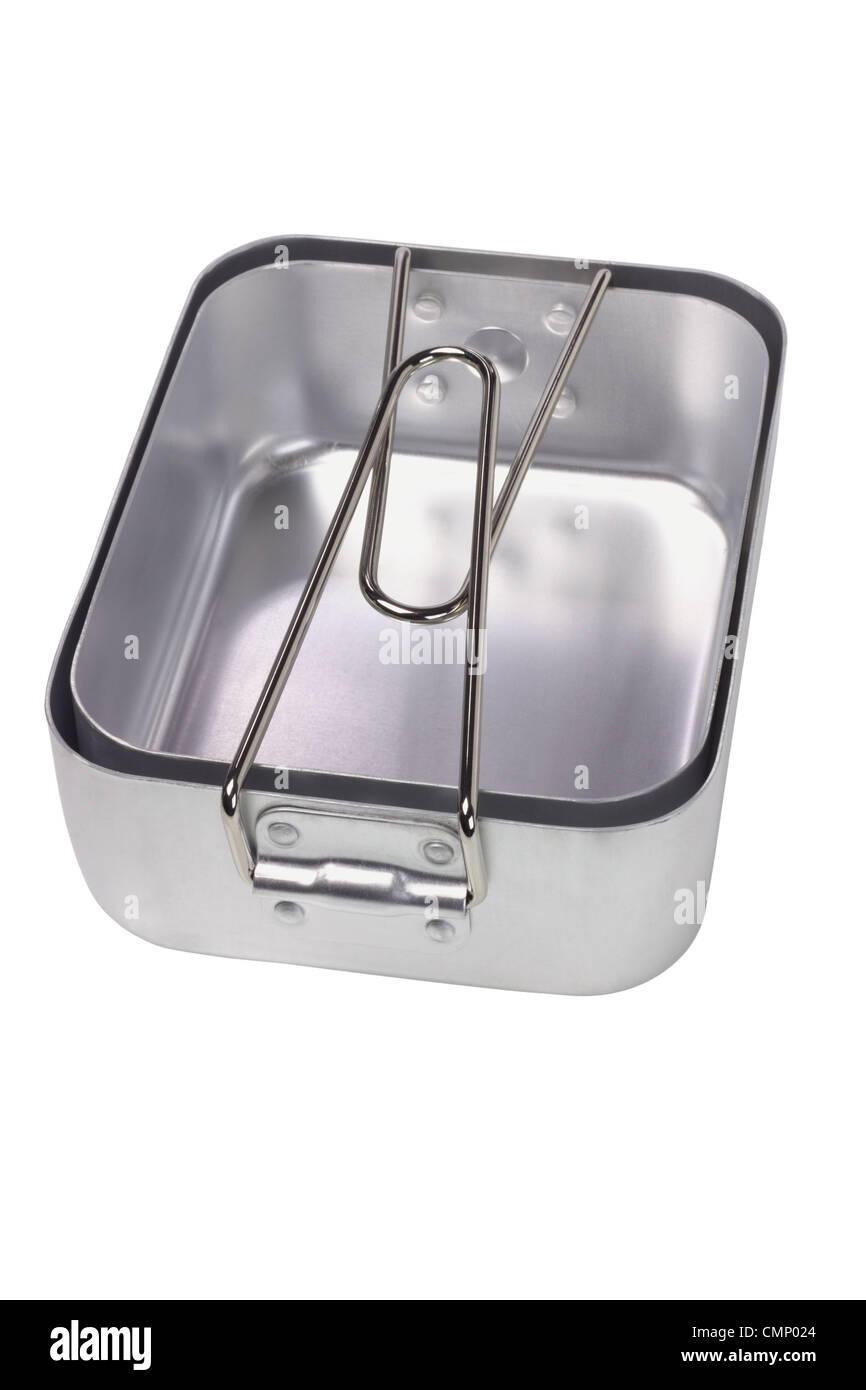 Aluminum Mess tins on White Background Stock Photo - Alamy