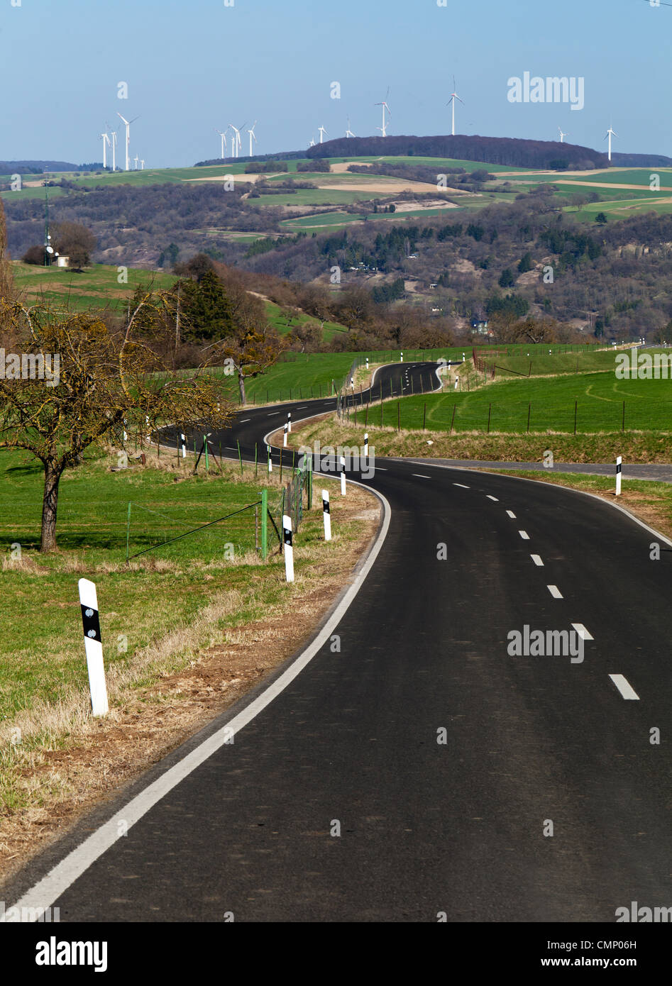 Winding Long road in the countryside Stock Photo - Alamy