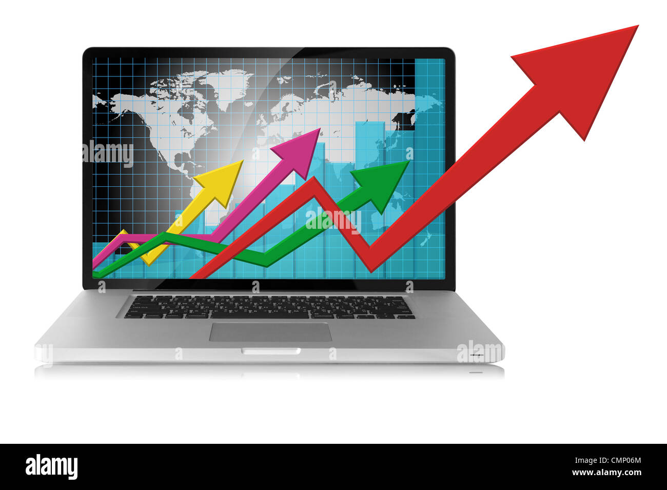 arrow colors graph showing high growth anything Stock Photo - Alamy