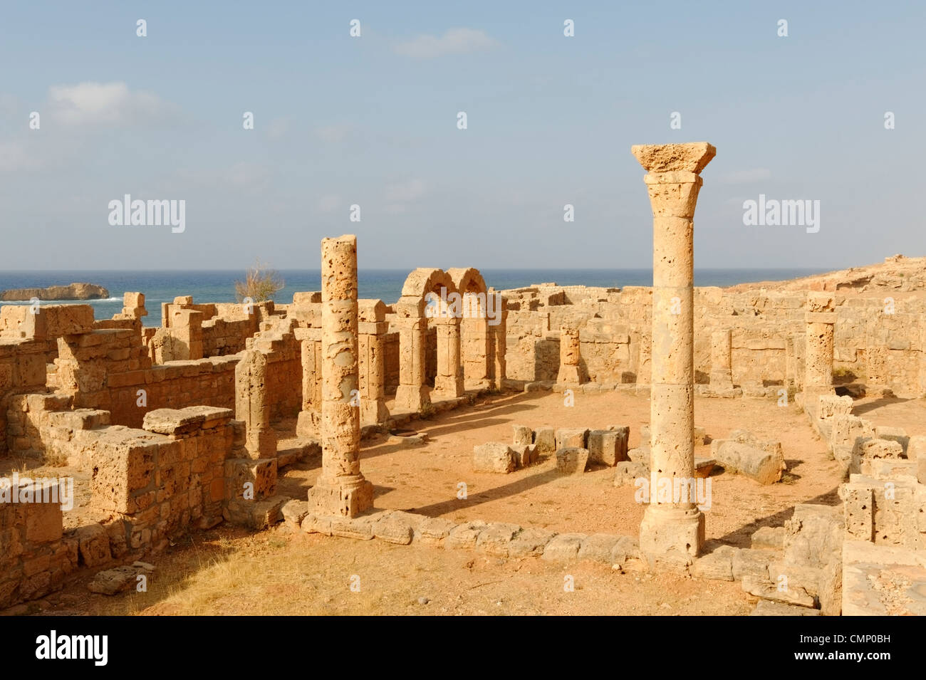Apollonia. Libya. View of the impressive central courtyard of the ...