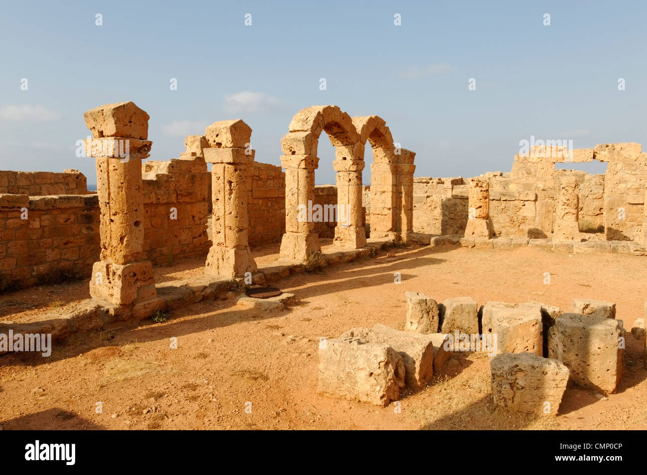 Apollonia. Libya. View of the impressive central courtyard of the ...