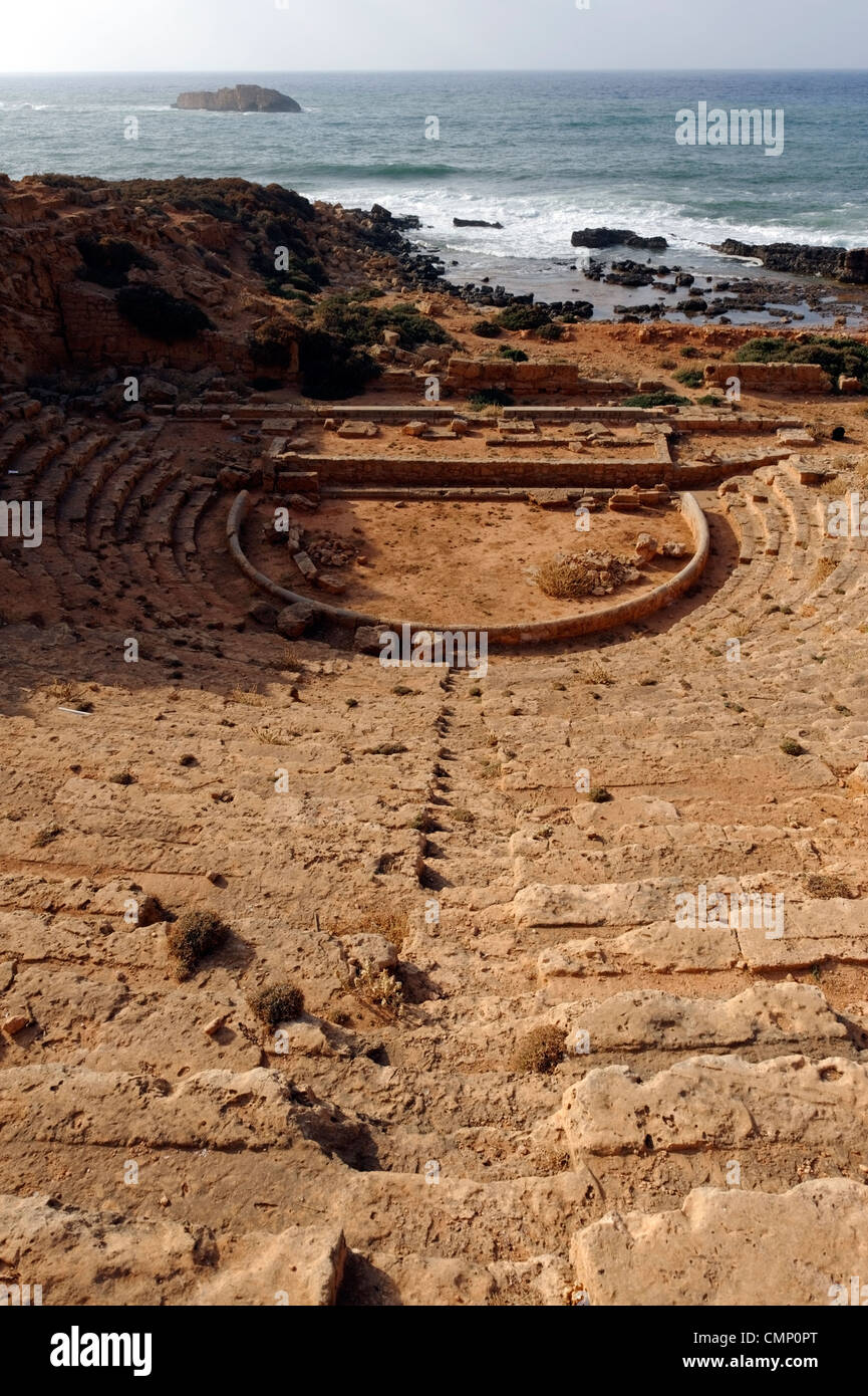 Apollonia. Libya. View of the Greek Theatre of Apollonia which lies ...