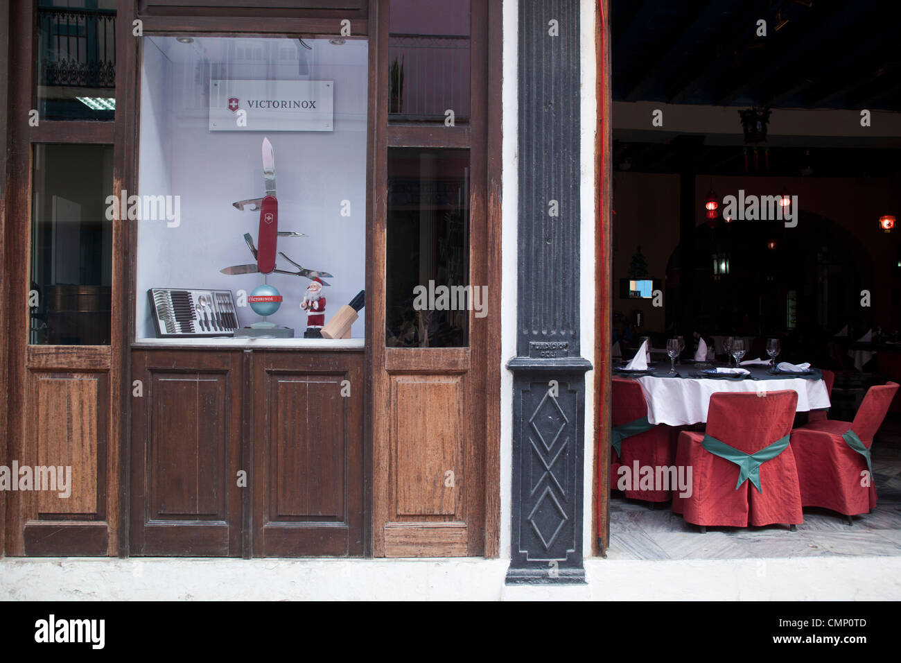 Victorinox swiss army knife in window in Old Havana Cuba Stock Photo ...