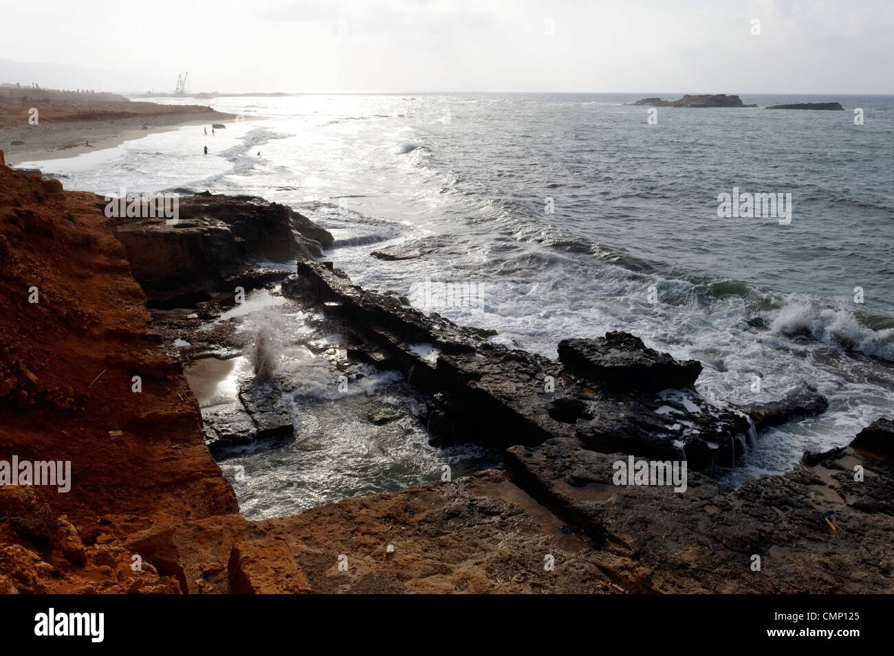 Apollonia. Libya. View of submerged ruins of Apollonia. In the ...