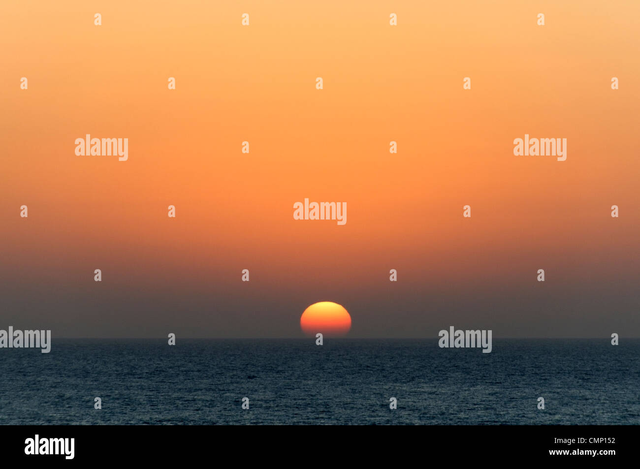 Apollonia. Libya. View of the sun setting over the Libyan ...