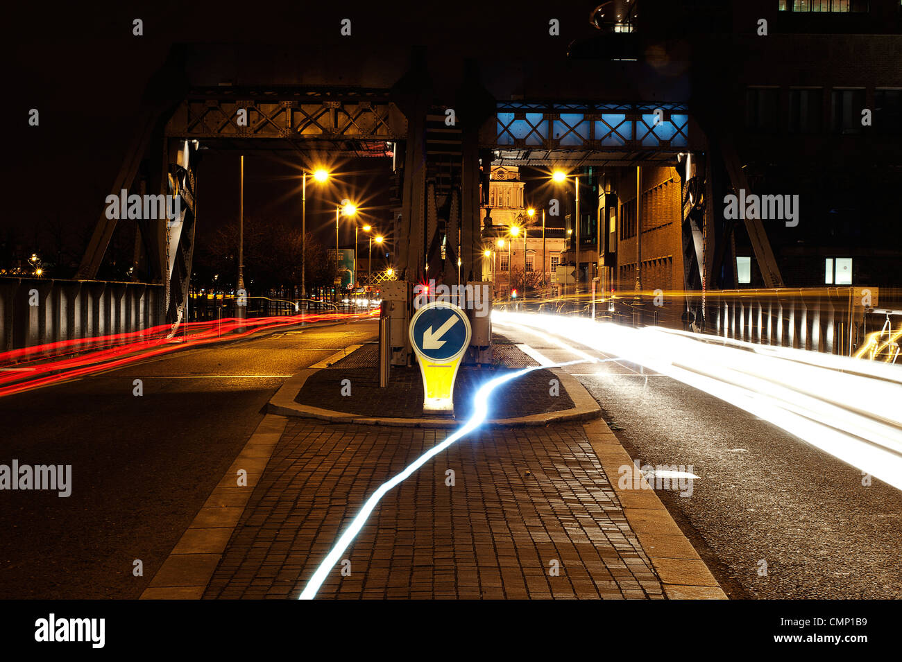Republic of Ireland, Dublin. The George's Dock draw bridge on Custom ...