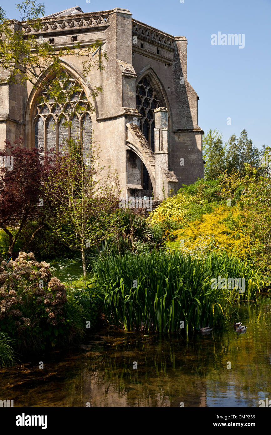 Wells cathedral, rear view from the bishops palace gardens, Wells ...