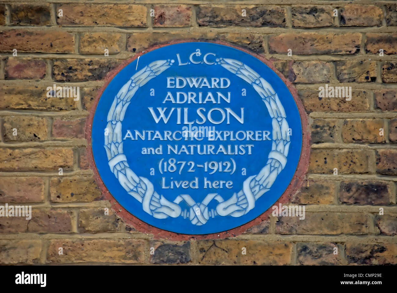 london county council blue plaque marking a home of antarctic explorer ...